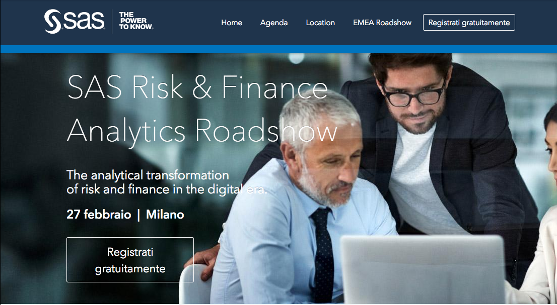 È tutto pronto per il SAS Risk & Finance Analytics Roadshow - LineaEDP
