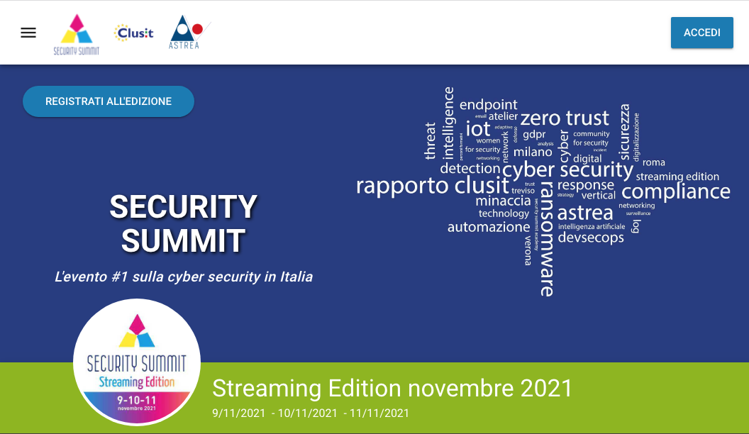 Al via la Security Summit Streaming Edition - LineaEDP